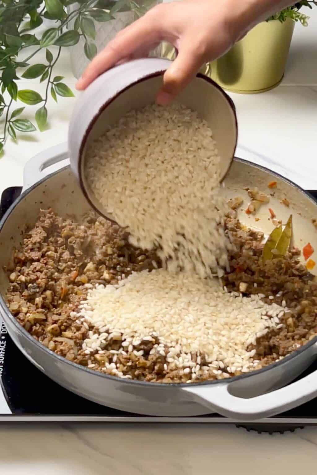 Ground Beef Risotto